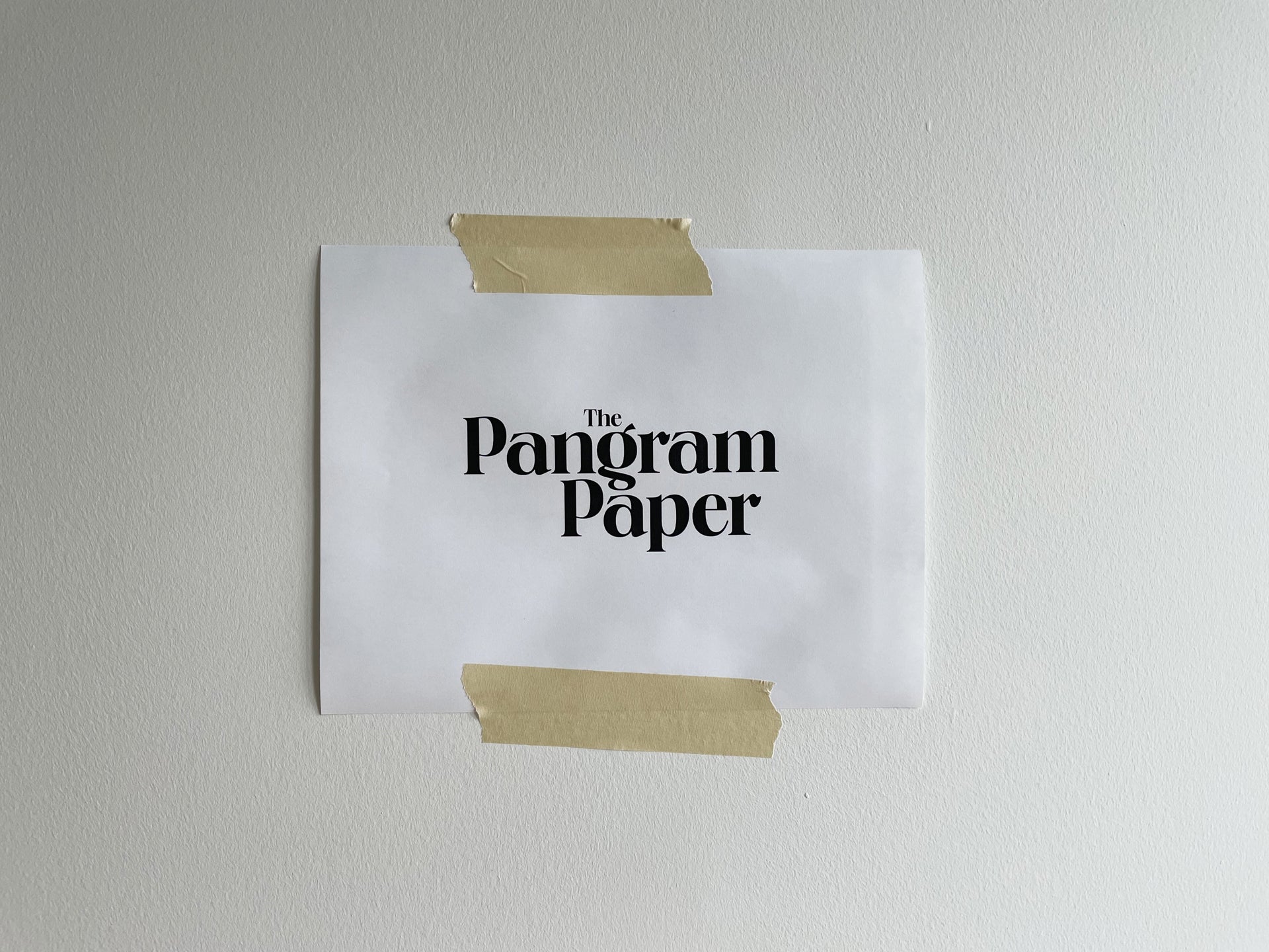 Welcome to The Pangram Paper! – Pangram Pangram Foundry